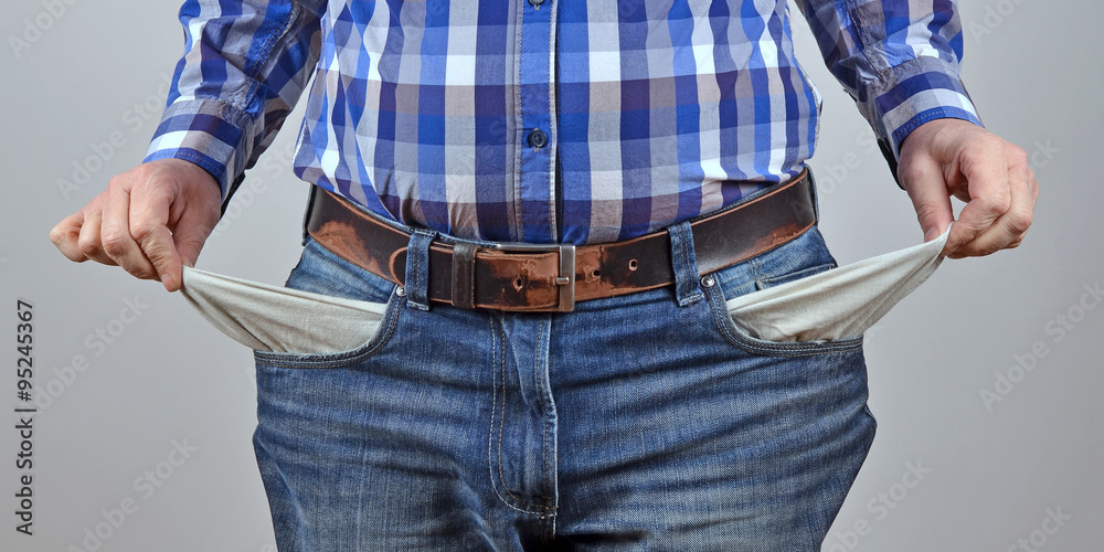 Stock-Foto „kein Geld, leere Taschen, Wirtschaftskrise“ | Adobe Stock