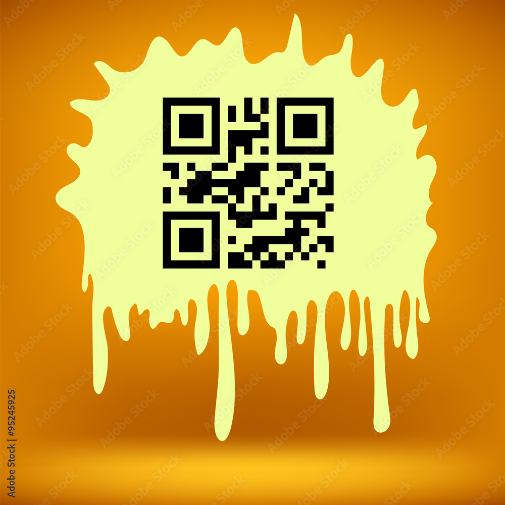 Yellow Blot with QR Code Stock Vector | Adobe Stock