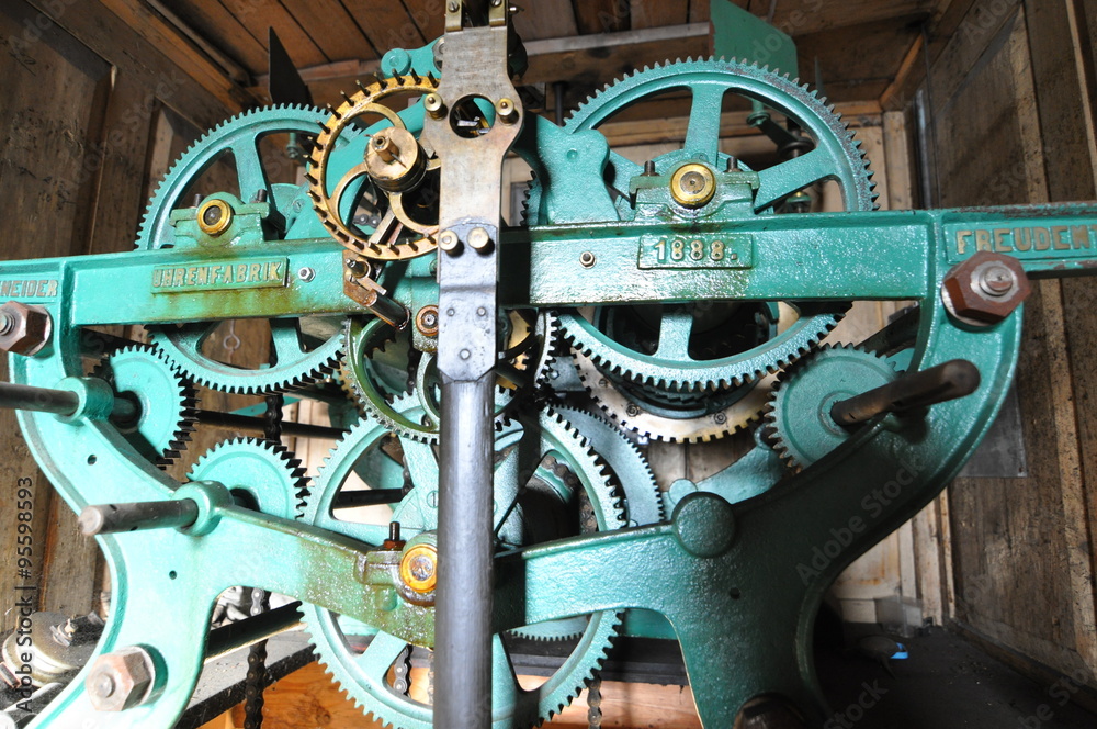Mechanism of the old tower clock. Stock Photo | Adobe Stock