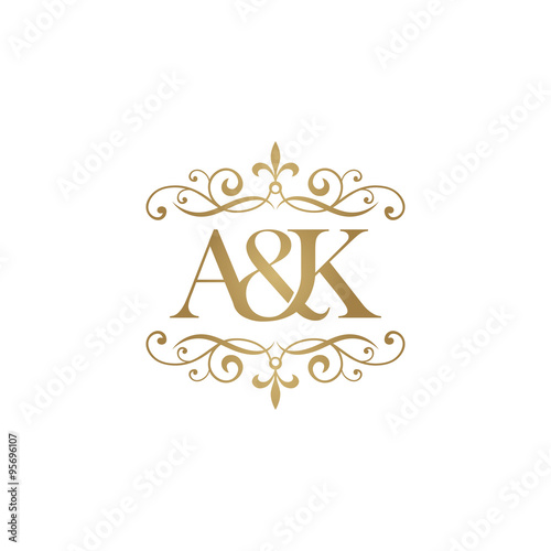 A&K Initial logo. Ornament ampersand monogram golden logo - Buy this ...