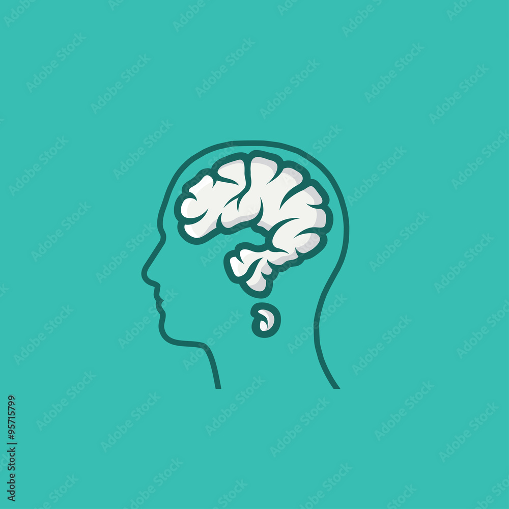 Human head with brain in shape of question mark Stock Vector | Adobe Stock