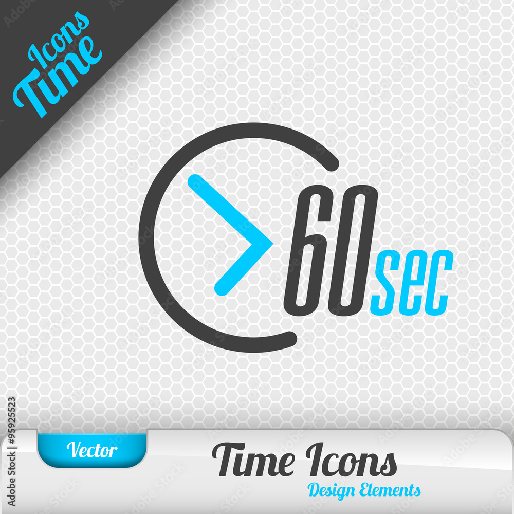 Time Icon 60 Seconds Symbol Vector Design Elements Stock Vector | Adobe ...