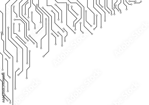 Vector : Electronic circuit border on white background Stock Vector ...