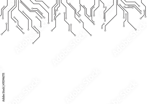 Vector : Electronic circuit border on white background Stock Vector ...