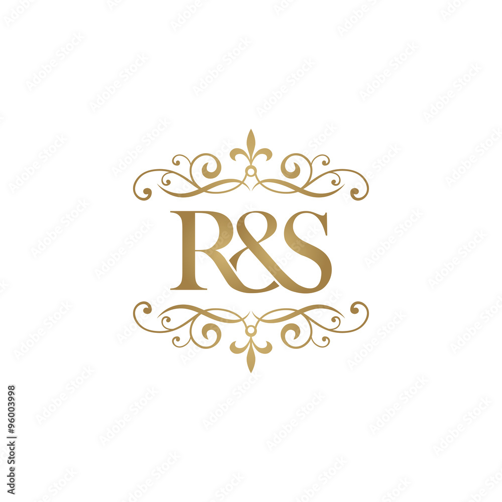R&S Initial logo. Ornament ampersand monogram golden logo Stock Vector ...