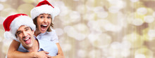 Smiling Santa Couple Free Stock Photo - Public Domain Pictures