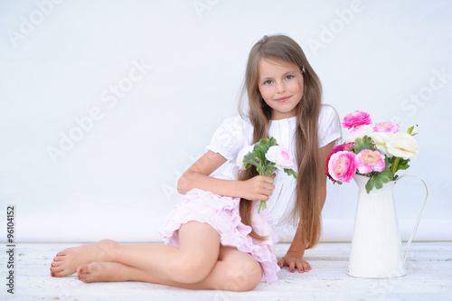 portrait of little girl outdoors in summer - Buy this stock photo and ...
