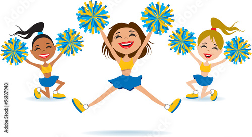 Cartoon cheerleaders show team spirt Stock Vector | Adobe Stock