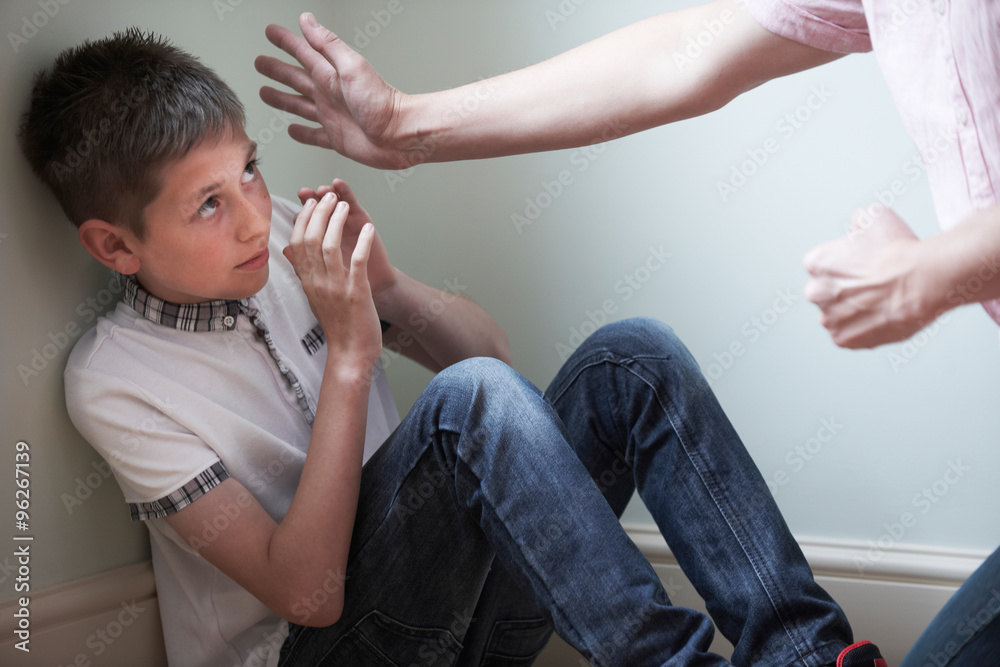 Father Being Physically Abusive Towards Son Stock Photo | Adobe Stock
