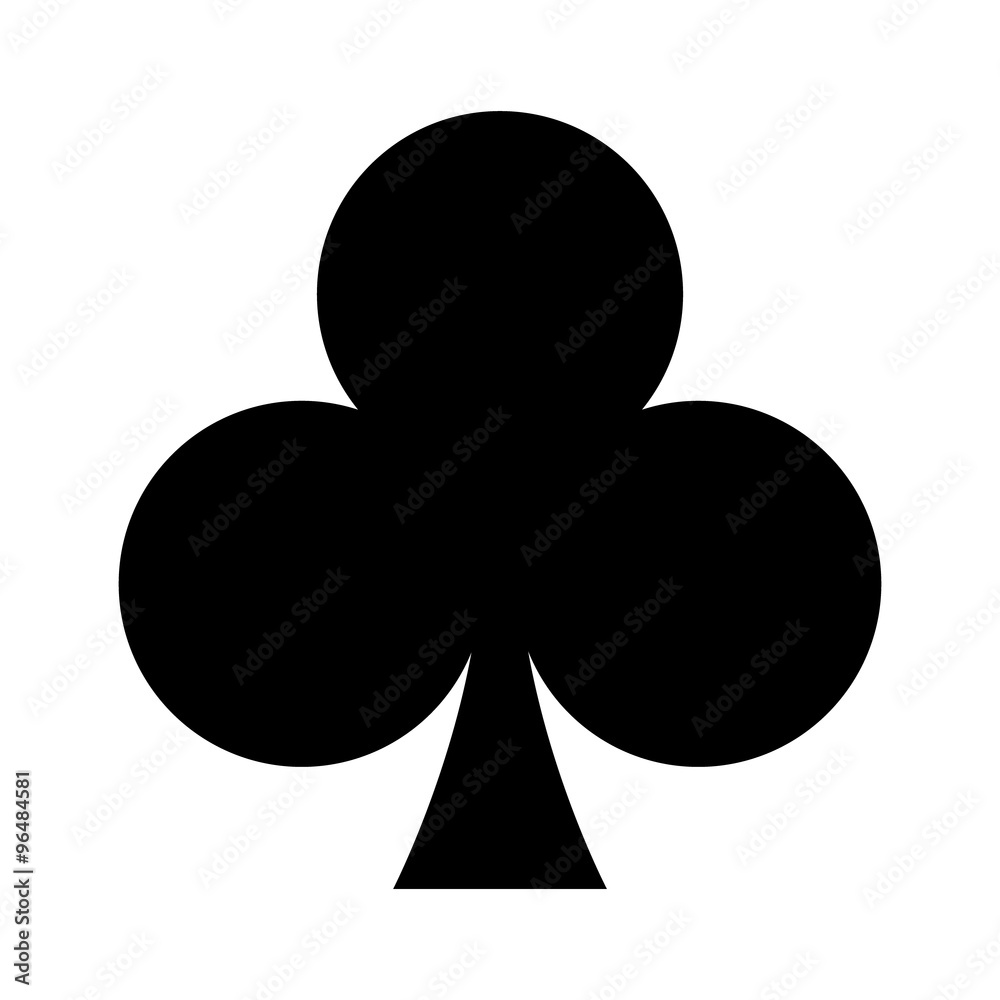 Playing card club suit flat icon for apps and websites Stock Vector ...