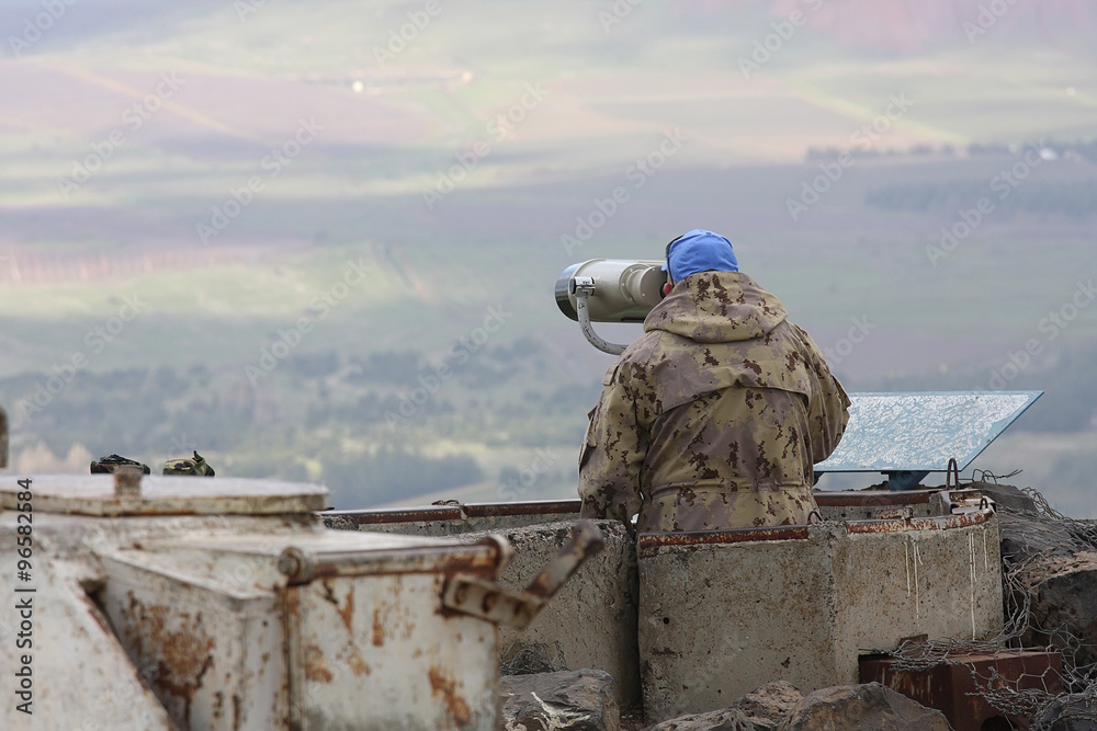 UNIFIL observers on the border of Israel and Syria Stock Photo | Adobe ...