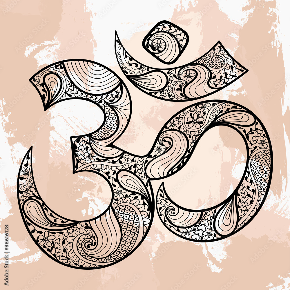 Zentangle Ohm symbol, tattoo design in doodle style. Ornamental Stock ...