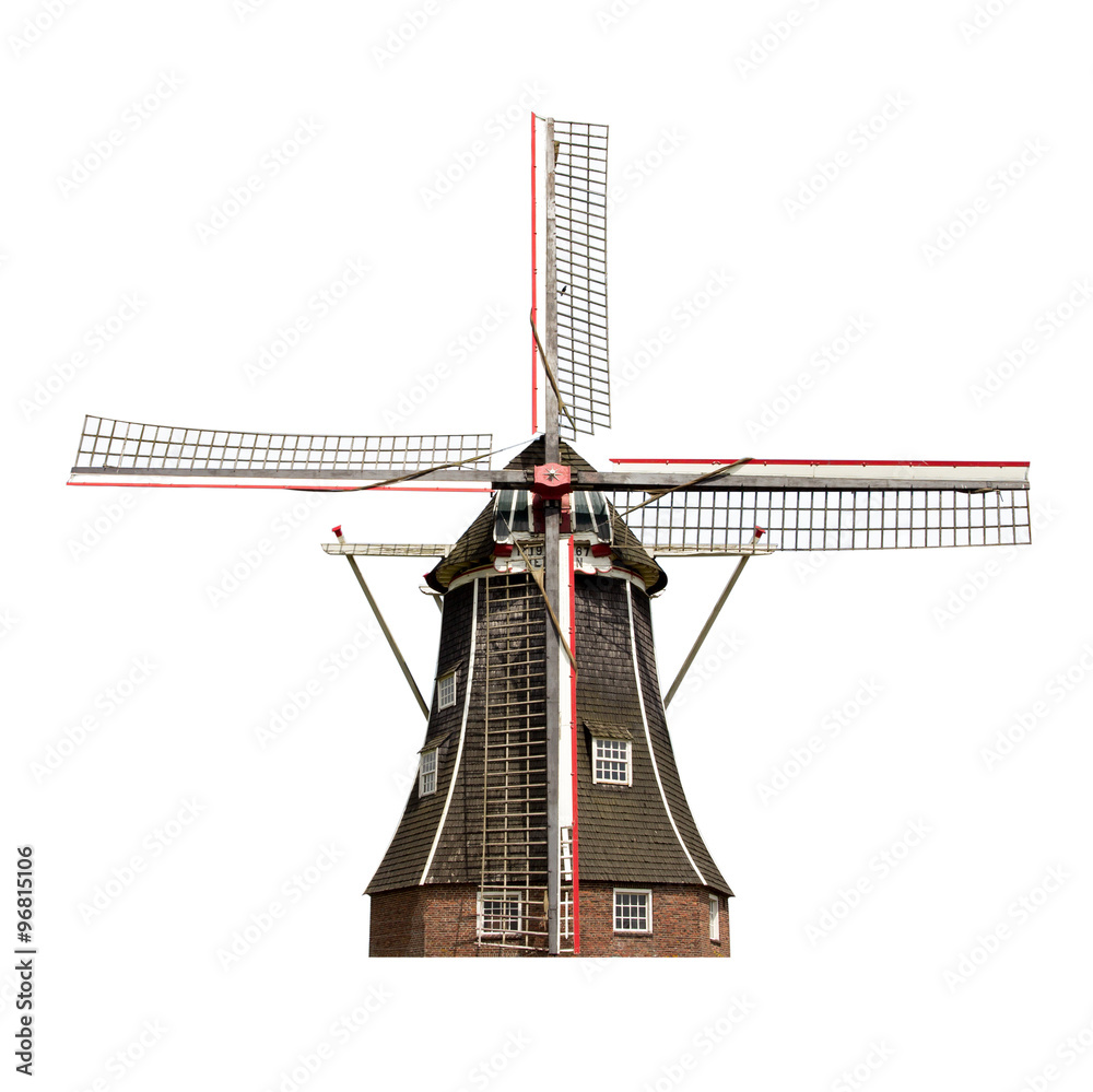 Dutch windmill isolated Stock Photo | Adobe Stock