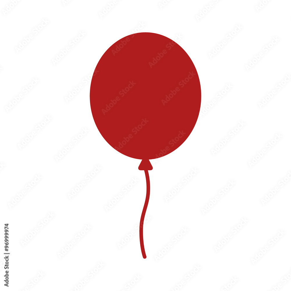 red balloon with white string