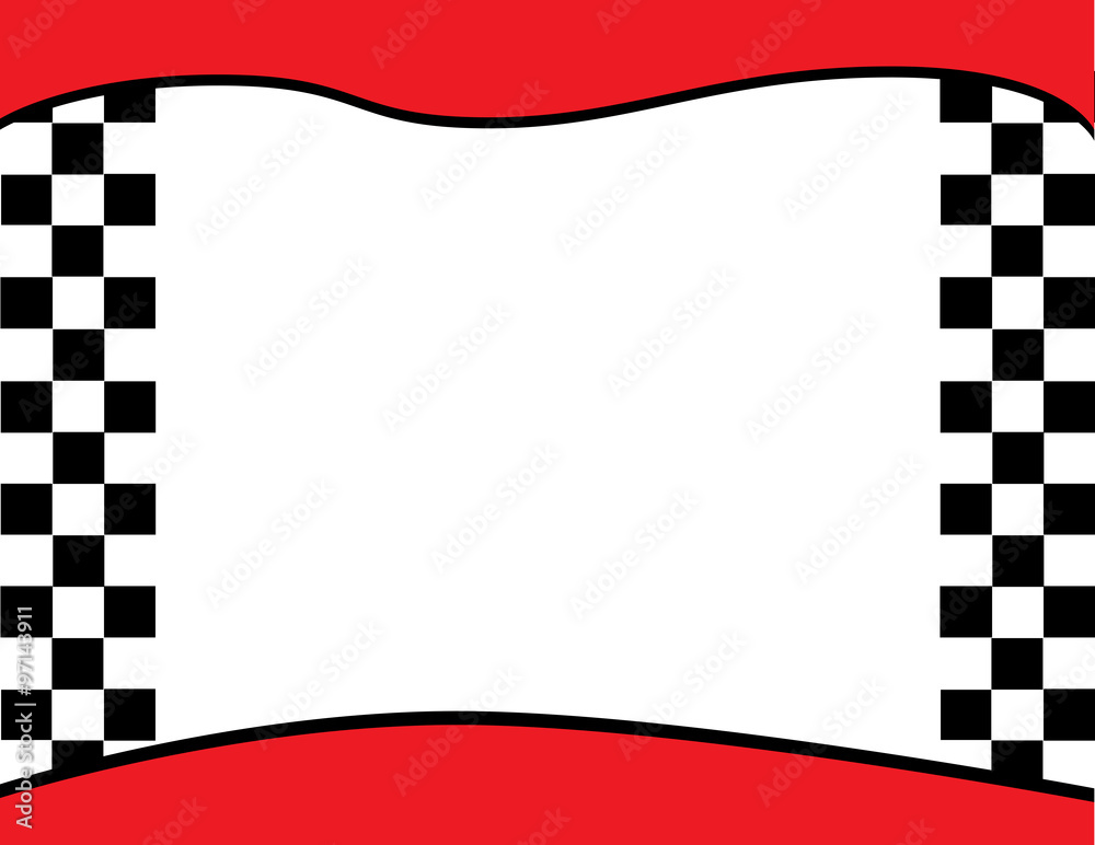 Checkered Flag Finish Line Border Background Stock Vector | Adobe Stock