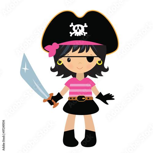 Pirate Girl Vector Illustration Stock Vektorgrafik Adobe Stock