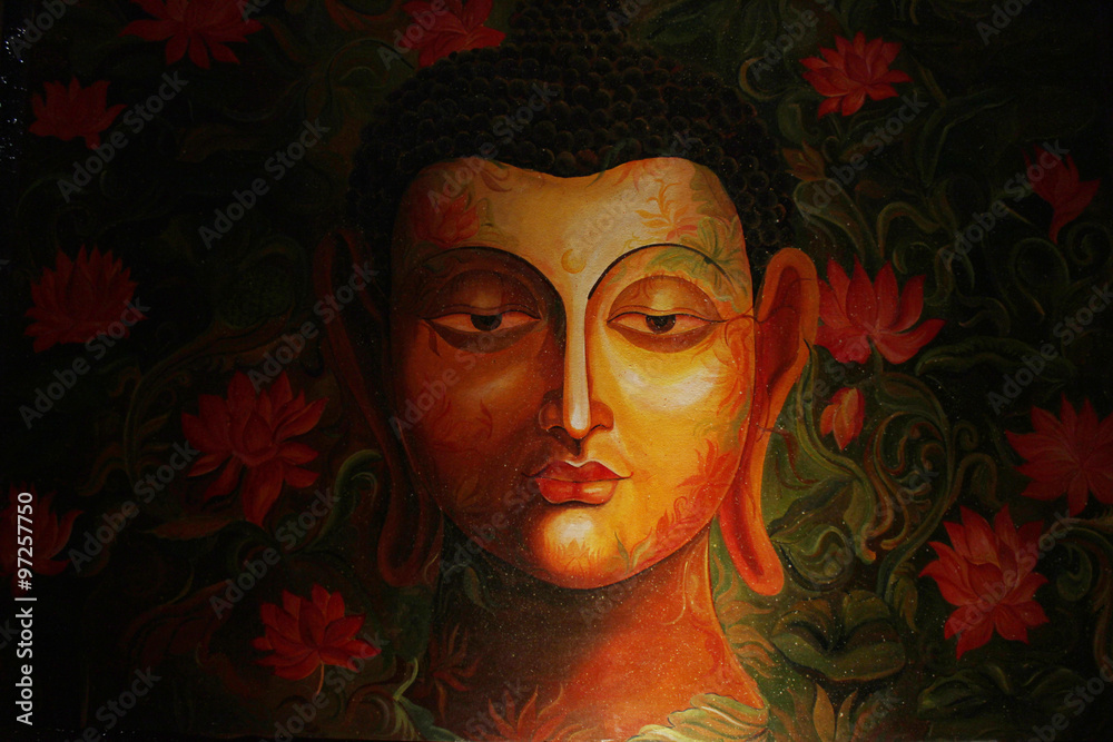 Painting of Lord Buddha. Portrait drawing of lord Gautam Buddha. also ...