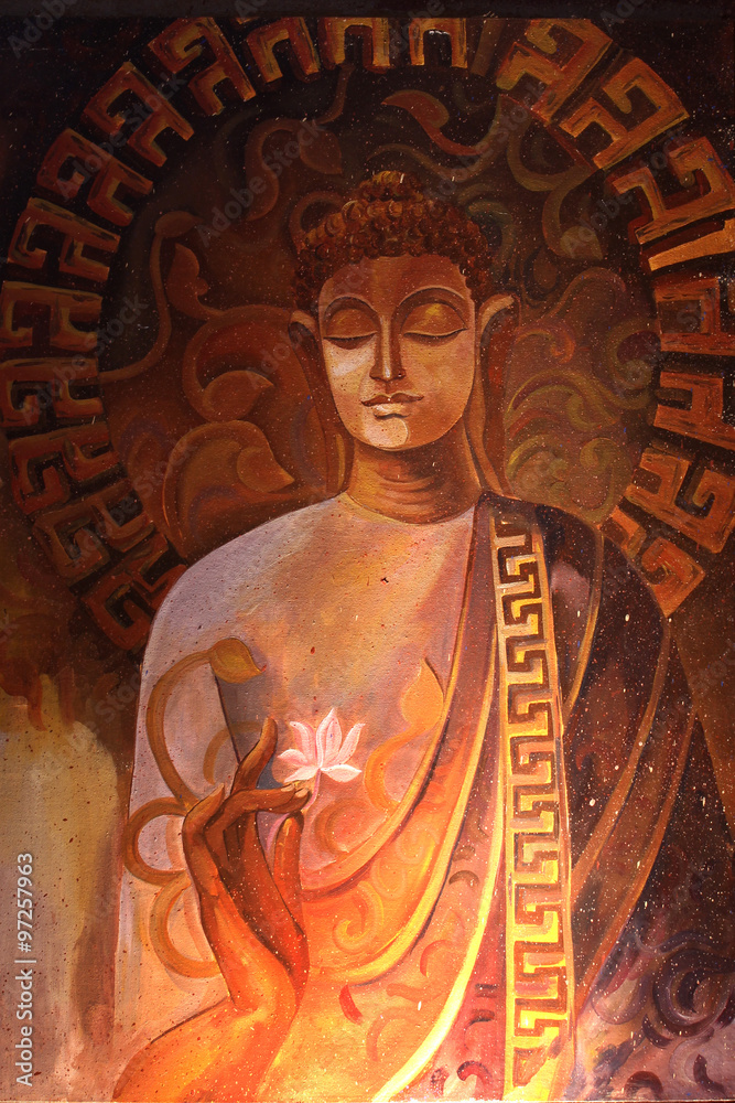 Painting of Lord Buddha. Portrait drawing of lord Gautam Buddha. also ...