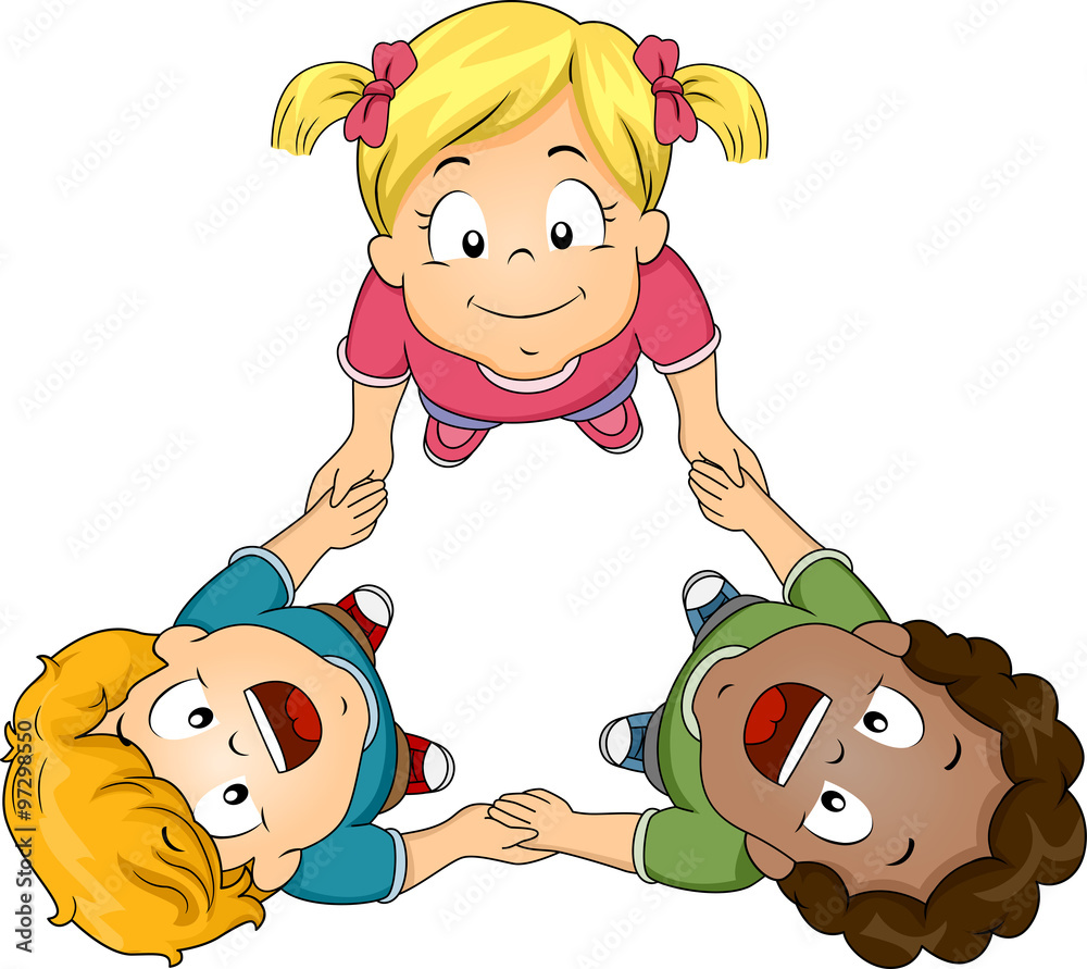 Kids Holding Hands Circle Stock Vector | Adobe Stock