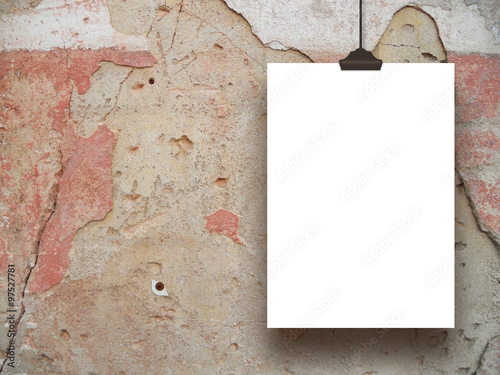 Single hanged paper sheet frame with clip on red and brown historic ...