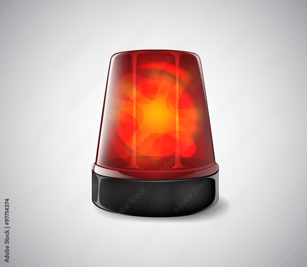 Red siren Red flashing emergency light Stock Vector | Adobe Stock