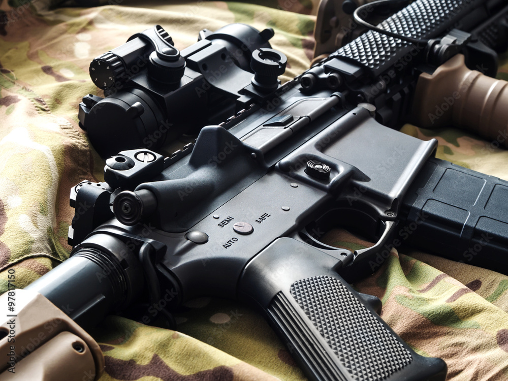 Mk18 MOD1 U.S. Army carbine Stock Photo | Adobe Stock