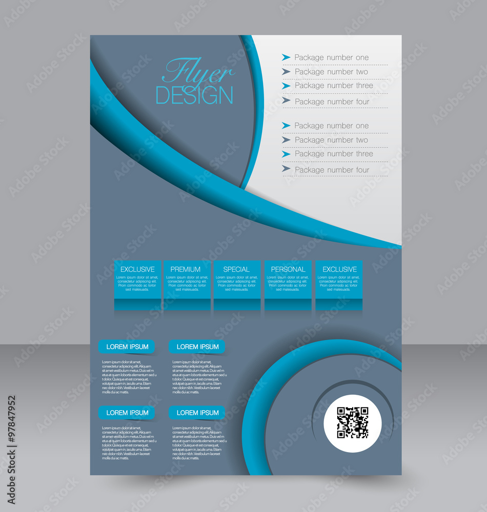 Brochure design. Flyer template. Editable A4 poster for business ...