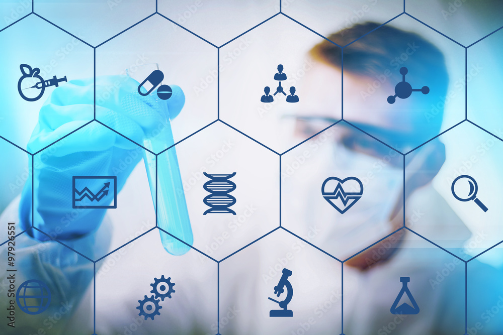 Genetics scientist concept, researcher doing genetic engineering ...