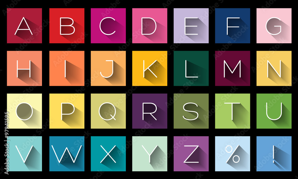 Flat Design Letters, icons alphabet concept background Stock Vector ...