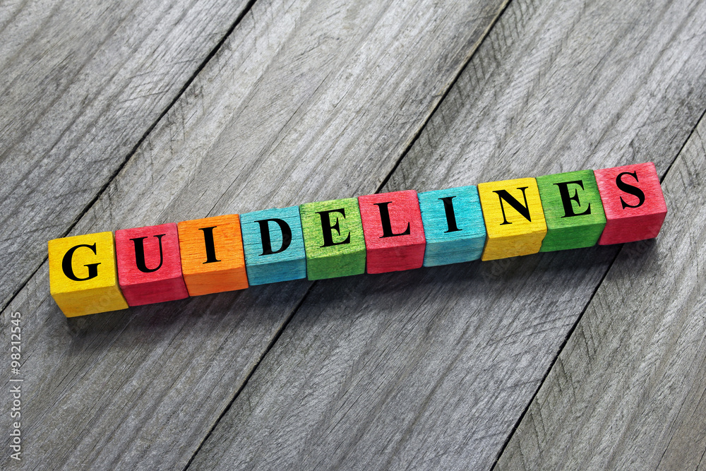guidelines text on colorful wooden cubes Stock Photo | Adobe Stock