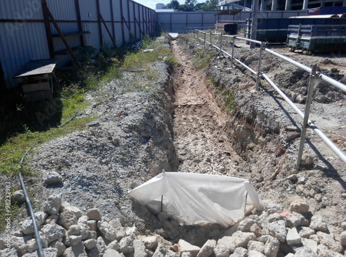 Check dam or silt trap at the construction site Stock Photo | Adobe Stock