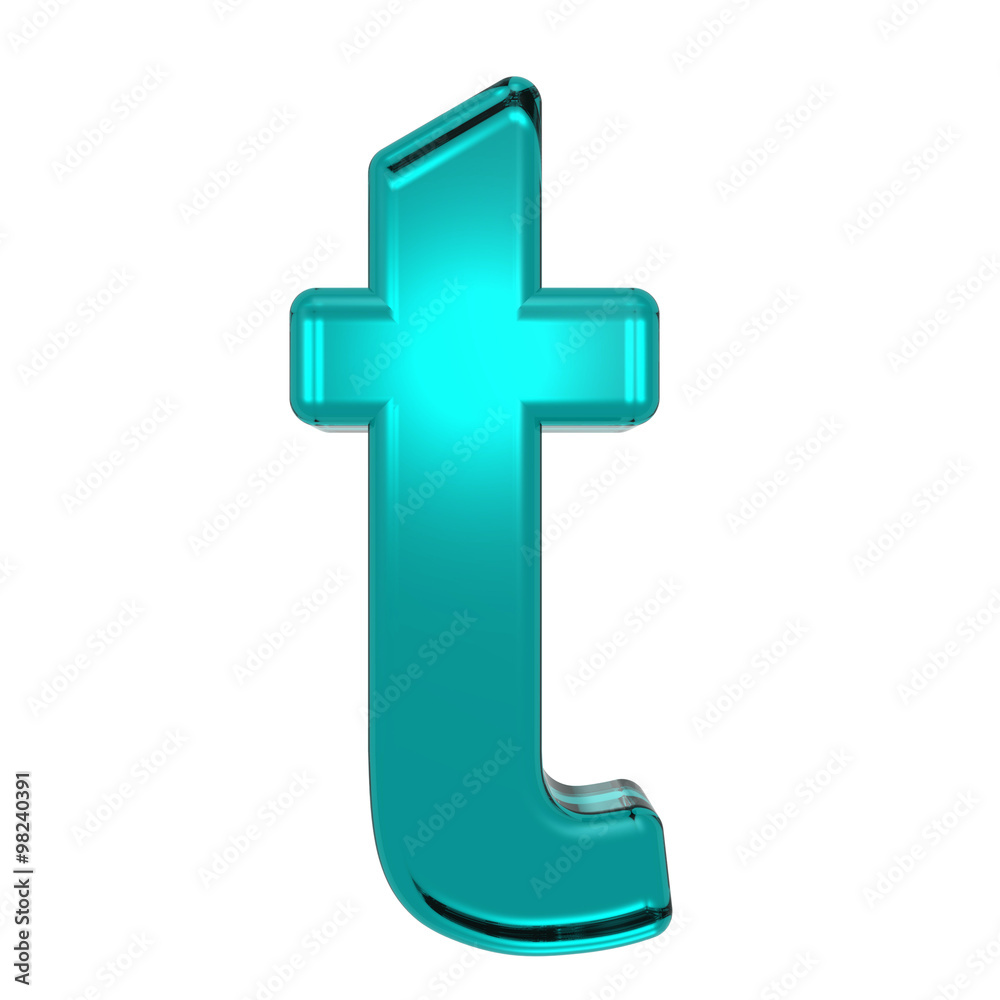 Stock-Illustration „One lower case letter from turquoise alphabet set ...