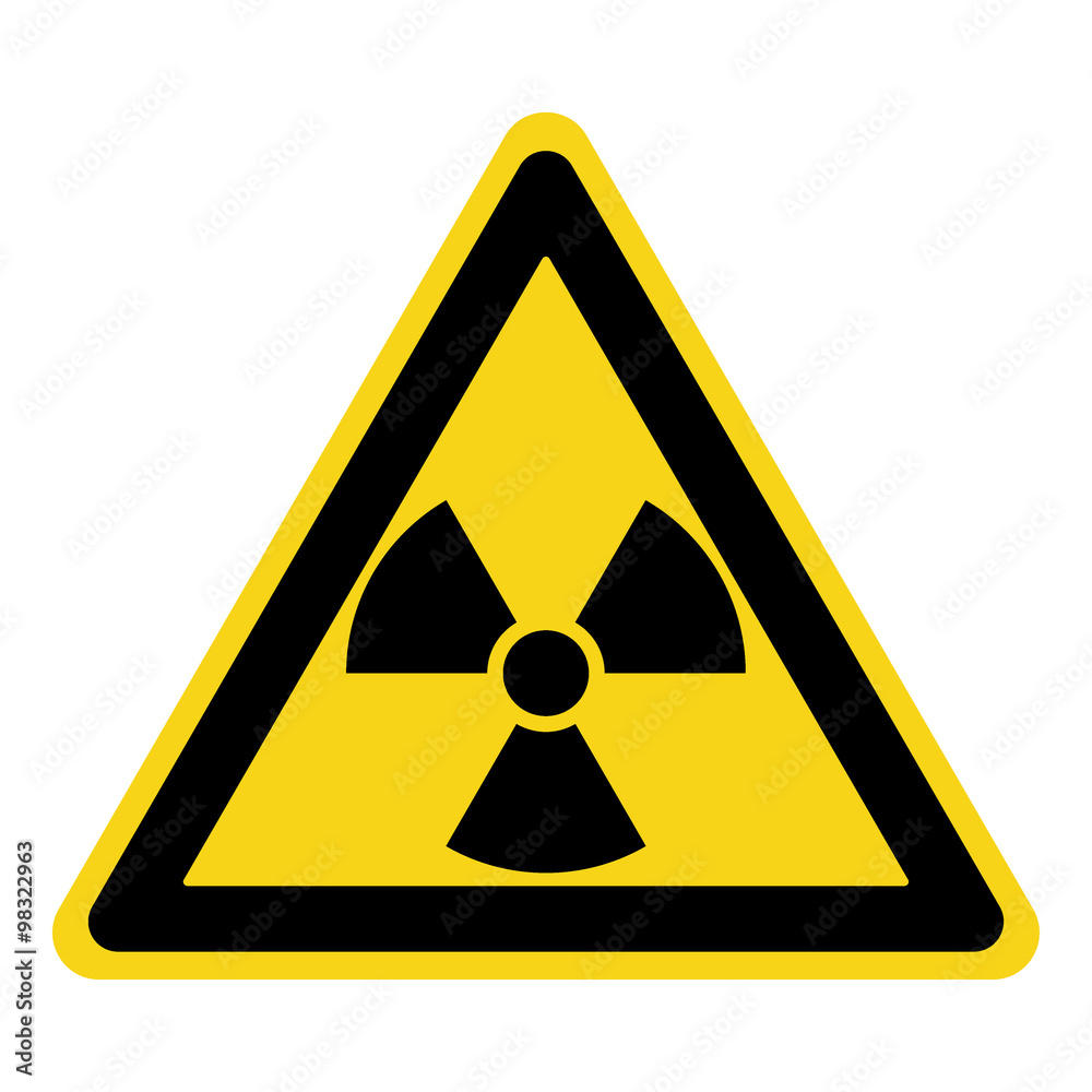 Radiation Hazard Sign. Symbol of radioactive threat alert. Black hazard ...
