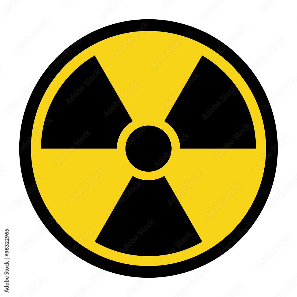 Radiation Hazard Sign. Symbol of radioactive threat alert. Black hazard ...