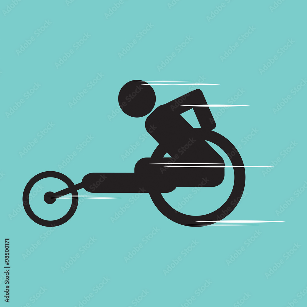 Wheelchair Racing Vector Illustration. Stock Vector | Adobe Stock