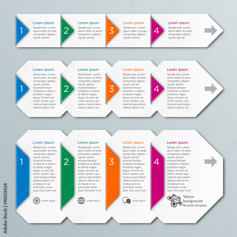 Vector Graphic #Flow Chart, 4-Step Process Stock Vector | Adobe Stock