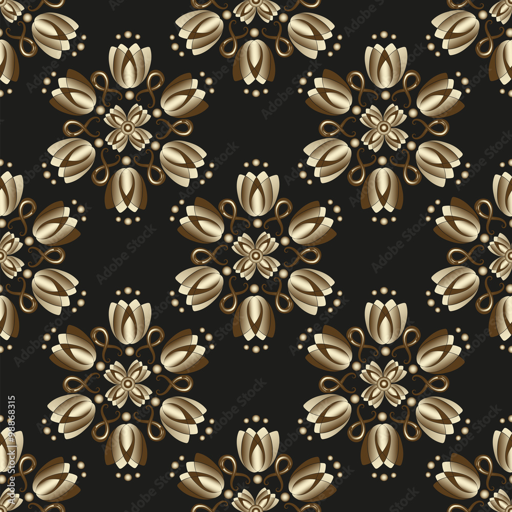 Vector de Stock Seamless black vintage pattern | Adobe Stock
