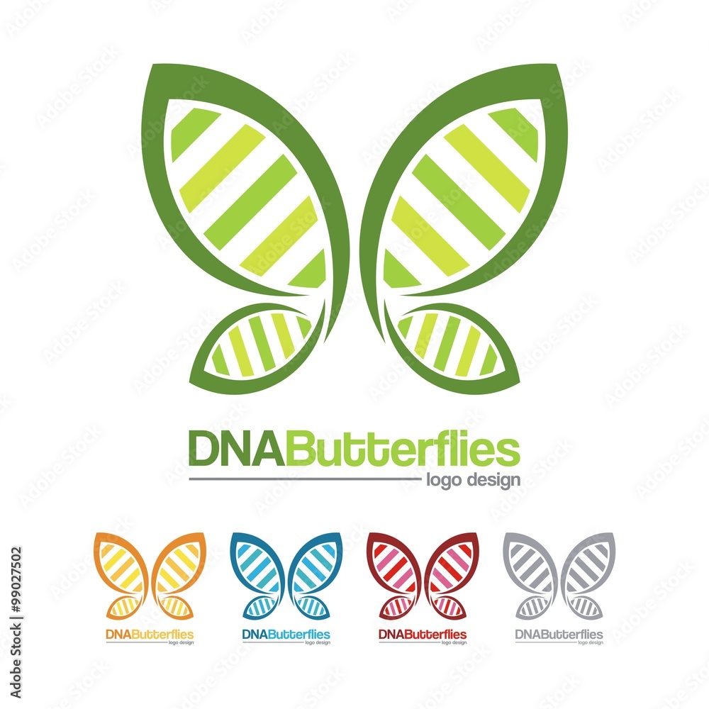 DNA Logo-DNA symbol Shaped Butterfly Design Logo Vector Stock Vector ...