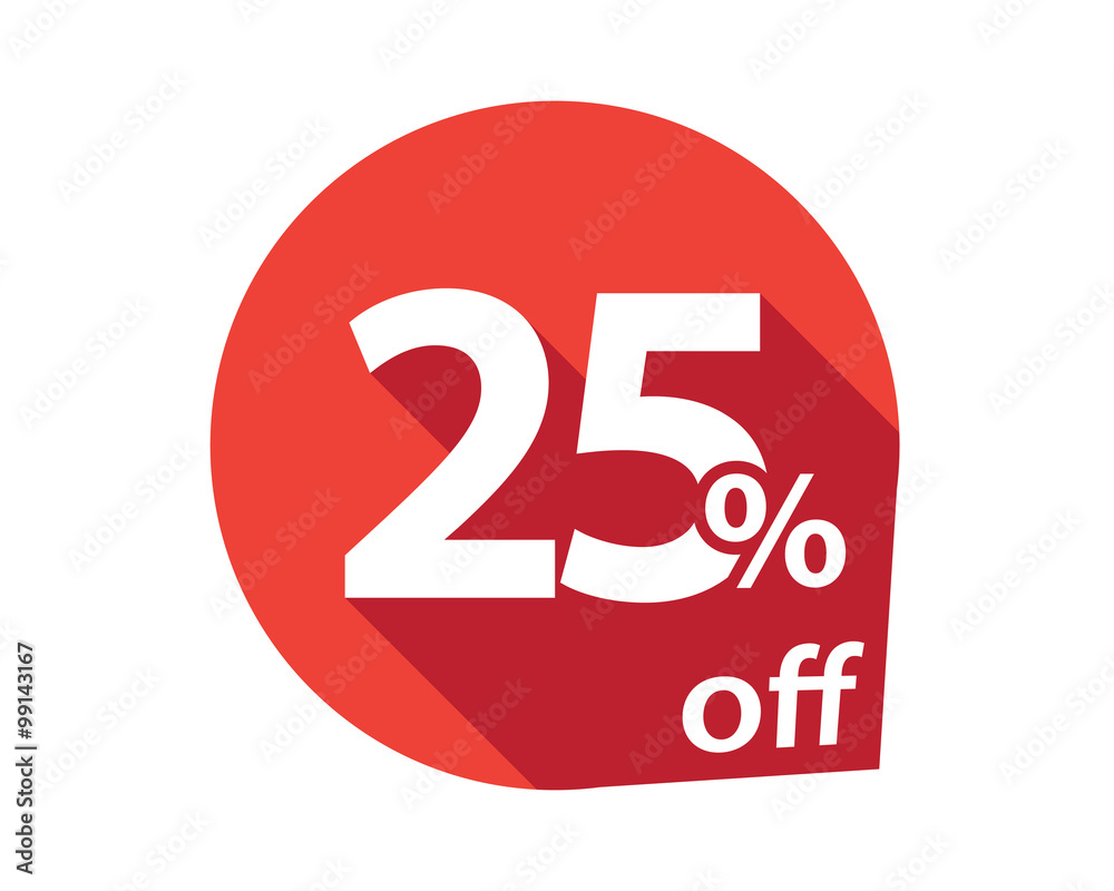 25 percent discount off red circle Stock Vector | Adobe Stock