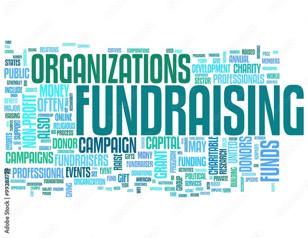 Stock-Illustration „Fundraising words collage isolated on white ...