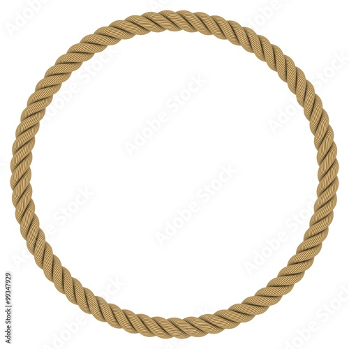 Rope Circle - Circular Rope Frame Isolated on White Background Stock ...