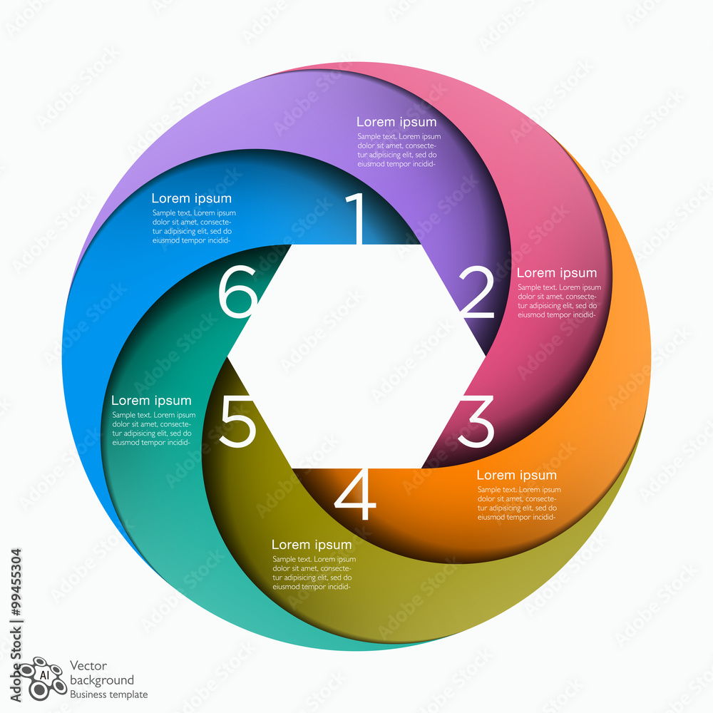 Infographic Vector Background 6-Step Process Stock Vector | Adobe Stock