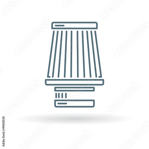 Cone filter induction kit icon. Performance car air intake sign ...