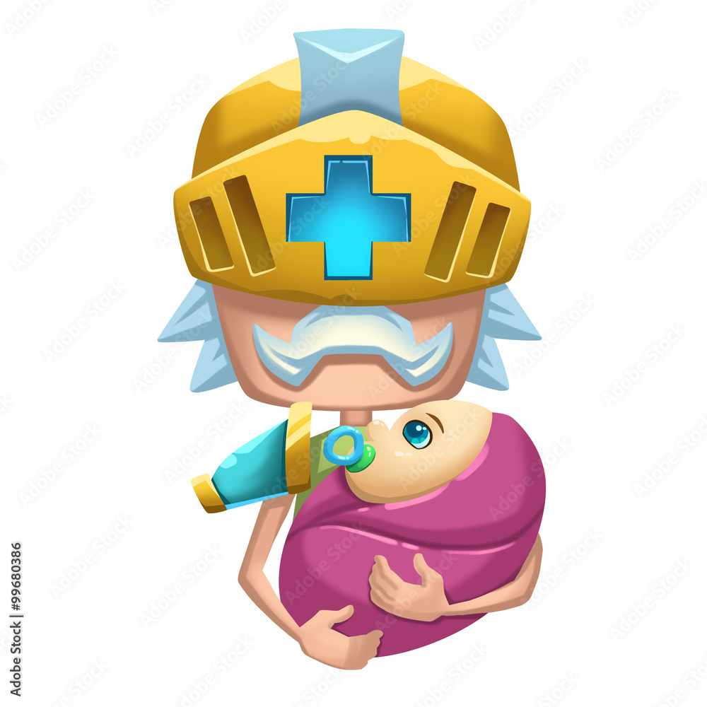 Illustration: The Old Knight serve as a Newbie Manny with a Baby ...