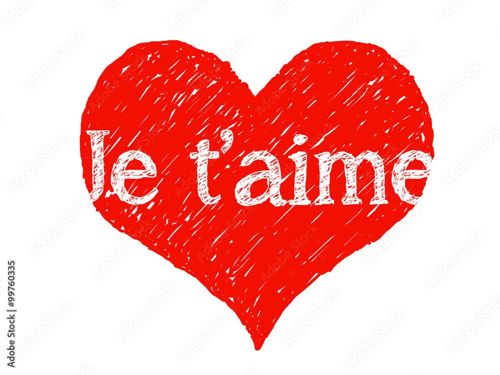 Illustration Stock Coeur je t'aime | Adobe Stock