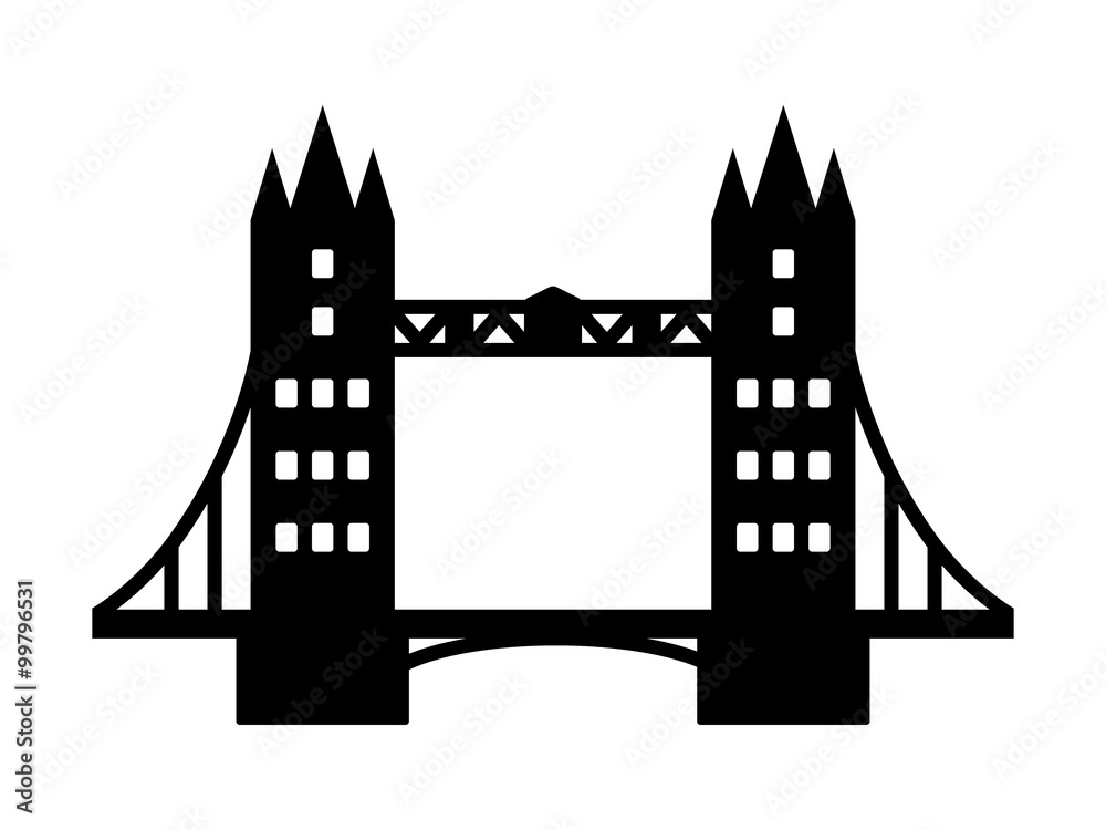 Tower Bridge landmark in London flat icon for apps and websites Stock ...