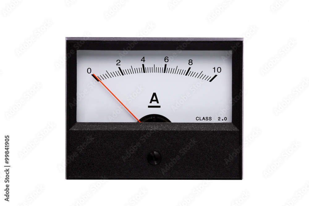 Analog ammeters isolated on white background. Stock Photo | Adobe Stock