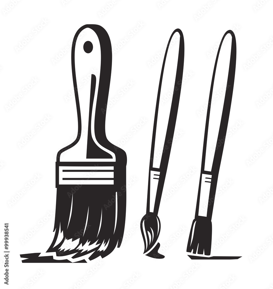 vector black paint brush Stock Vector | Adobe Stock