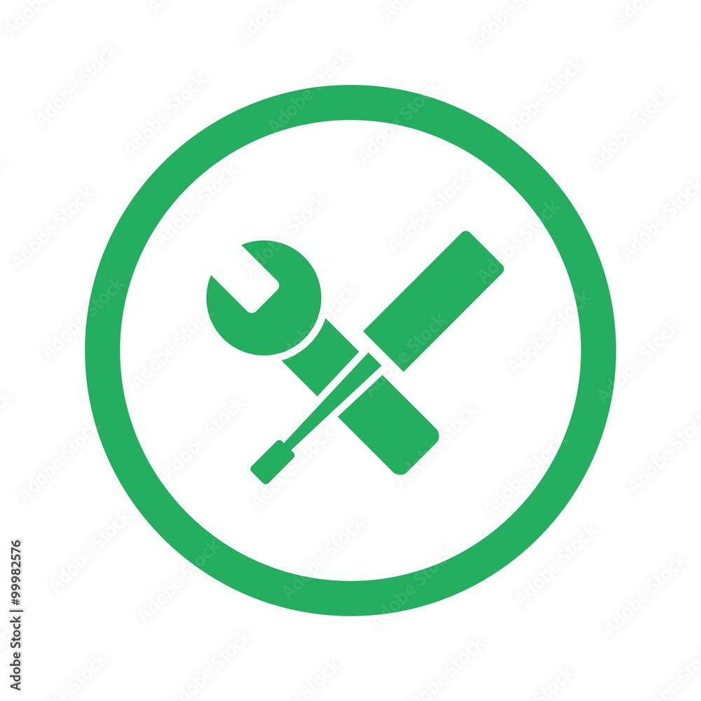 Flat green Service icon and green circle Stock Vector | Adobe Stock