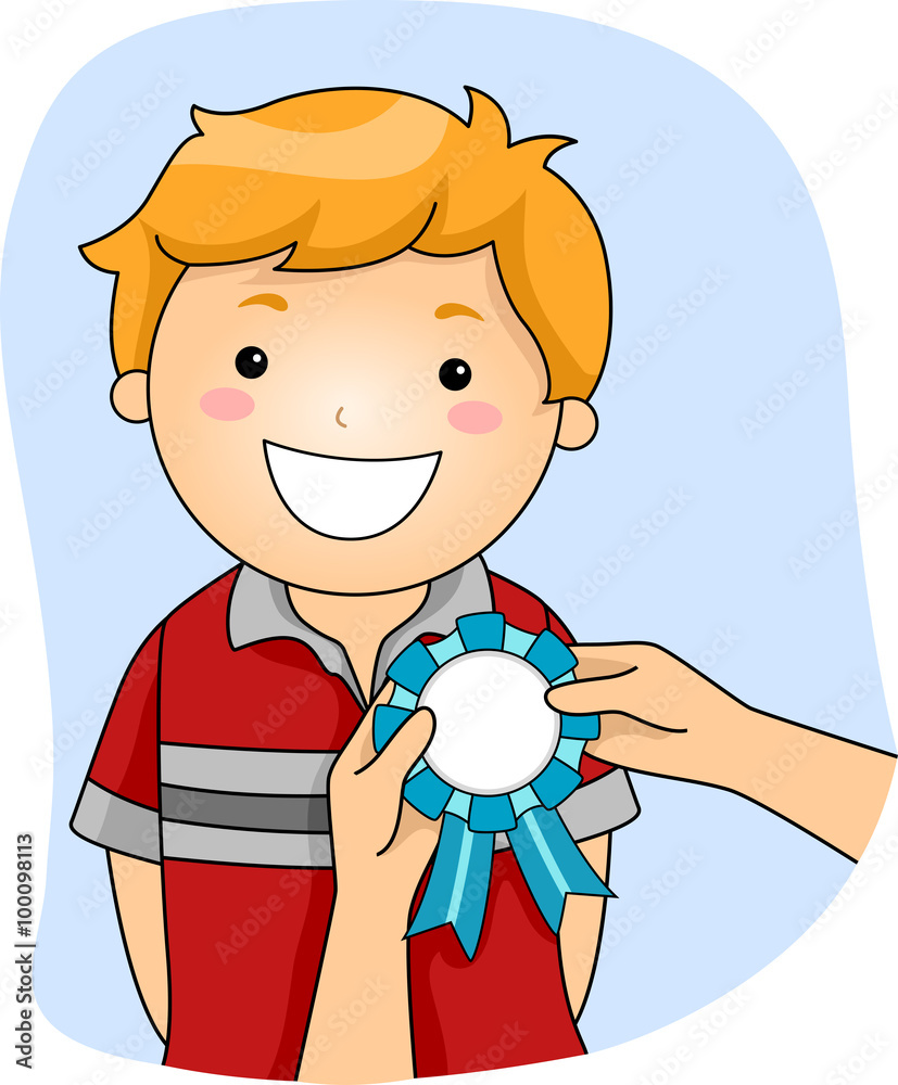 Kid Boy Ribbon Award Stock Vector | Adobe Stock